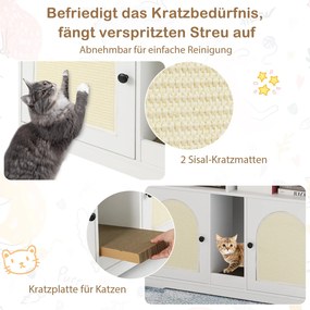 Costway Kočičí záchod kočičí skříňka pro 2 kočky skrytá kočičí záchodová