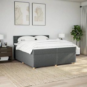 Box spring postel s matrací tmavě šedá 200x200 cm textil 3289102
