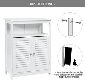 Costway Koupelnová skříňka Dřevěná koupelnová skříňka do koupelny 60