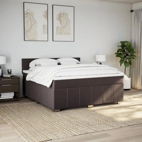 Box spring postel s matrací tmavě hnědá 180x200 cm textil 3287143