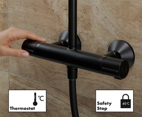 Hansgrohe Vernis Blend, Showerpipe 240 1jet s termostatem, černá matná, HAN-26426670