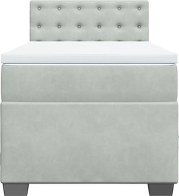 Box spring postel s matrací světle šedá 100x200 cm samet 3288546