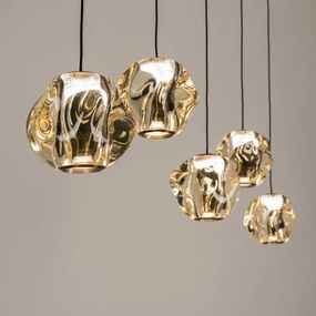 Závěsné LED svítidlo Benelux Organic Crystal Gold 5 Lineo
