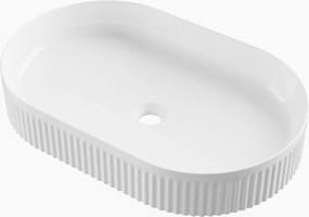 Gamma Frezja, oválné umyvadlo na desku 595x380x100 mm, bílá lesklá, GMA-UC-FREZJAOW