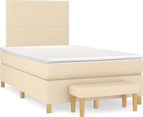 Box spring postel s matrací krémová 120x190 cm textil 3270395