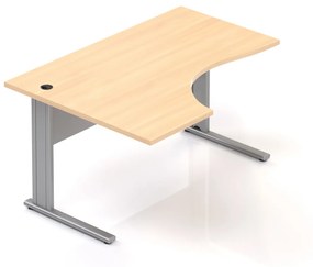 Kancelářský stůl rohový levý Komfort, kovová podnož, 140x70/100x76 cm BPR19 12