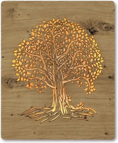 Li-Go "Lípa" světelný obraz 230V 90x110 cm provedení povrchu: dub světlý