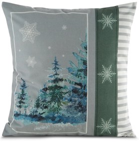 VÁNOČNÍ DEKORAČNÍ POVLEK NA POLŠTÁŘ FOREST1 45X45 CM VZOROVANÁ