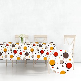 Ervi bavlněný ubrus na stůl obdélníkový - barevné kruhy