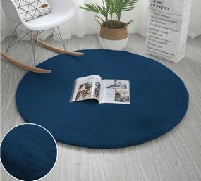 TZ Tmavě modrý kulatý koberec Rabbit Rozměr: 90 cm