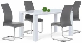 Jídelní židle šedá ekokůže kovová pohupová podnož lesklý chrom DCL-408 GREY