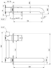 Deante Washbasin tap, concealed