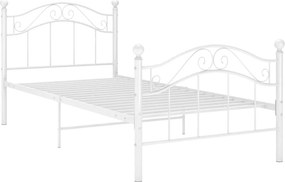 Rám postele bílý kov 100 x 200 cm 324992