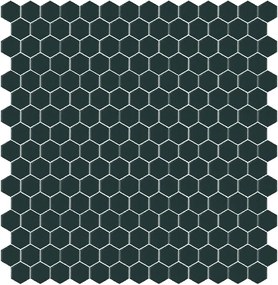 Hisbalit Skleněná mozaika zelená Mozaika 313B SATINATO hexagony 2,3x2,6 (33,33x33,33) cm - HEX313BLH