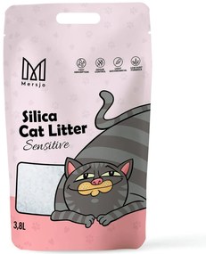 PREMIUM Stelivo pro kočky silikátové, bezprašné, antimikrobiální, ekologické, pohlcující pachy Sensitive 3,8L