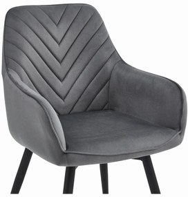 Otočné jídelní křeslo NANA360 VELVET, tmavě šedé