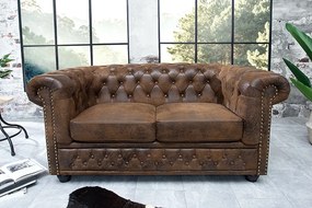 Dvousedačka Chesterfield Vintage hnědá