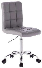 LuxuryForm DESIGN Otočná židle TOLEDO na stříbrné podstavě s kolečky - šedá