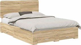 Rám postele s čelo Sonoma dub 140 x 190 cm Kompozitní dřevo 3412785