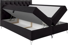Boxspringová postel, 140x200, černá látka Velvet, GULIETTE + dárek