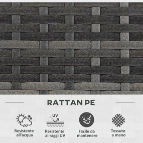 Outsunny Zahradní Truhlík s Trellis pro Popínavé Rostliny, Vyvýšený Truhlík se 2 Vnitřními Květináči, Ocelový Rám a PE Ratan, 57x30x107cm, Šedá