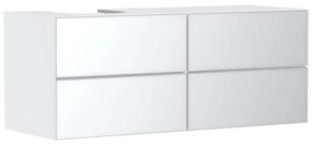Hansgrohe Xevolos E - Umyvadlová skříňka 137x56x55 cm, 4 zásuvky, matná bílá/metalická bílá 54236320