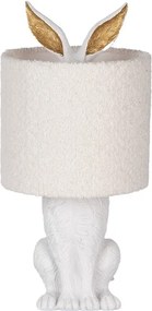 Bílá stolní lampa králík s chlupatým stínidlem Rabbi - Ø 20*43 cm E27/ma* 1*60W