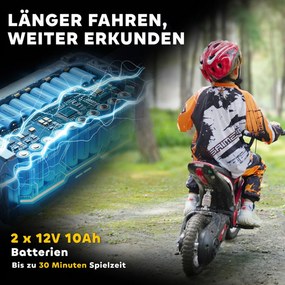 HOMCOM Elektrická Motorka pro Děti s Motorem 24V 350W, Rychlostní Mód 8-16 KM/H, 12-Palcové Pneumatické Pneumatiky, Elektrická Motorka s Hudebními Sv…