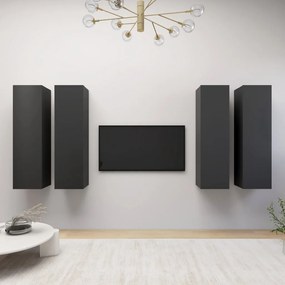 TV skříňky 4 ks šedé 30,5 x 30 x 110 cm kompozitní dřevo