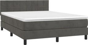 Box spring postel s matrací tmavě šedá 140x200 cm samet 3141306