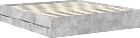 Rám postele s čelo Betonově šedá 180 x 200 cm Inženýrské dřevo 3411486