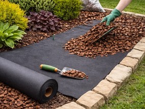 DIVODV Hustá agrovlákna 50 g, 1,5 m × 50 m, protiburinová mulčovací rohož, černá