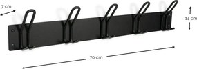 Černý ocelový nástěnný věšák 70 cm Miles – Spinder Design
