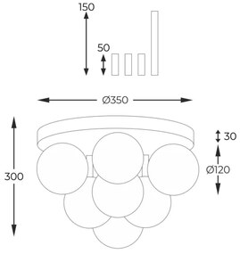 Zuma Line 5646 - Přisazený lustr ALI 7xG9/40W/230V