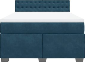 Box spring postel s matrací tmavě modrá 140x190 cm samet 3286322