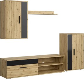 Sada obývacího nábytku Benson dub artisan/černá