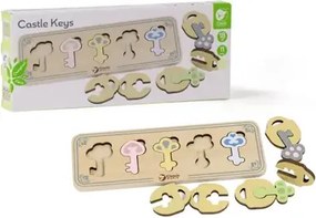 TEDDIES Dřevěná vkládačka Klíče / 11 dílků / dřevo / 18m+