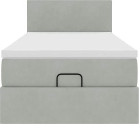 Osmanský rám postele s matrací světle šedá 90x200cm samet 3312524