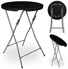 Skládací stolek GALA 80 cm černý