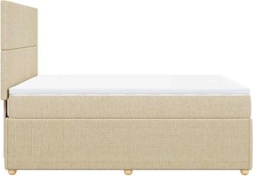 Box spring postel s matrací krémová 140x190 cm textil 3294349