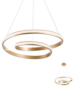 Redo 01-1794 závěsné LED stmívatelné svítidlo Torsion bronz, 29W, 3000K, ø55cm