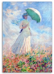 Obraz na plátně REPRODUKCE Žena s deštníkem - C.Monet, - 70x100 cm