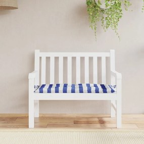 vidaXL Poduška na zahradní lavici 110 x 50 x 7 cm textil [316464] Barva: Modro-bílá