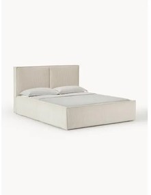 Manšestrová čalouněná postel's úložným prostorem Dream