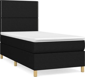 Box spring postel s matrací černá 90x200 cm textil 3142227