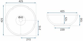 Keramické umyvadlo na desku REA VIVIEN bílé/modré