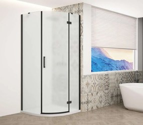 Gelco Trinity - Sprchový kout čtvrtkruhový 90x90 cm, pravé, matné sklo/černá GT6590MR-B