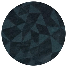 Zelenomodrý ručně tkaný vlněný kulatý koberec ø 160 cm Shard Teal – Flair Rugs