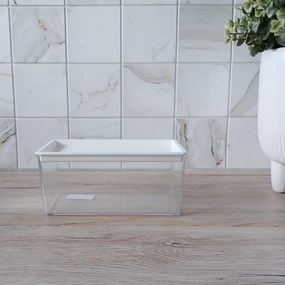 DÓZA NA SUCHÉ POTRAVINY 800 ml – nízká, průhledná | DomaLEP varianta: ŠEDÁ