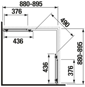 Jika Nion - Sprchový kout 90x90 cm, Jika perla Glass, stříbrná/sklo arctic H2512N20026661